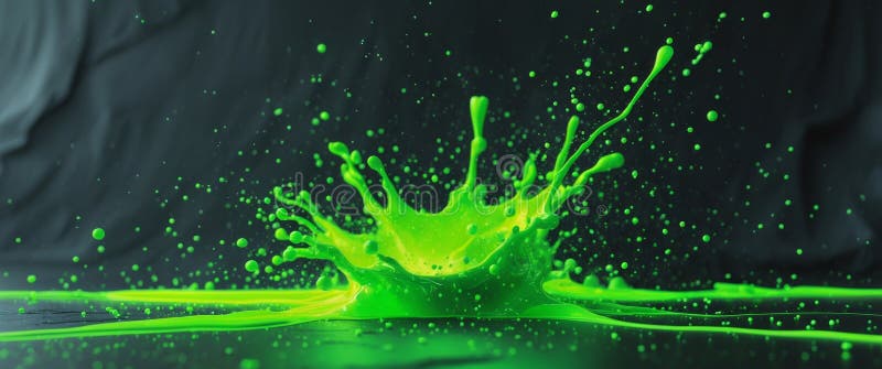 Abstract Digital Neon Green Particle Splash. Stock Photo - Image of ...