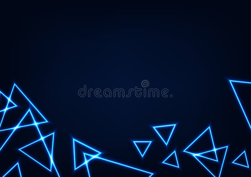 Abstract Digital Neon Light Line Triangle Random Dynamic Presentation ...