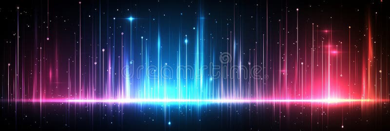 Abstract Digital Network Background, Blue and Pink Neon Lines, Vector ...