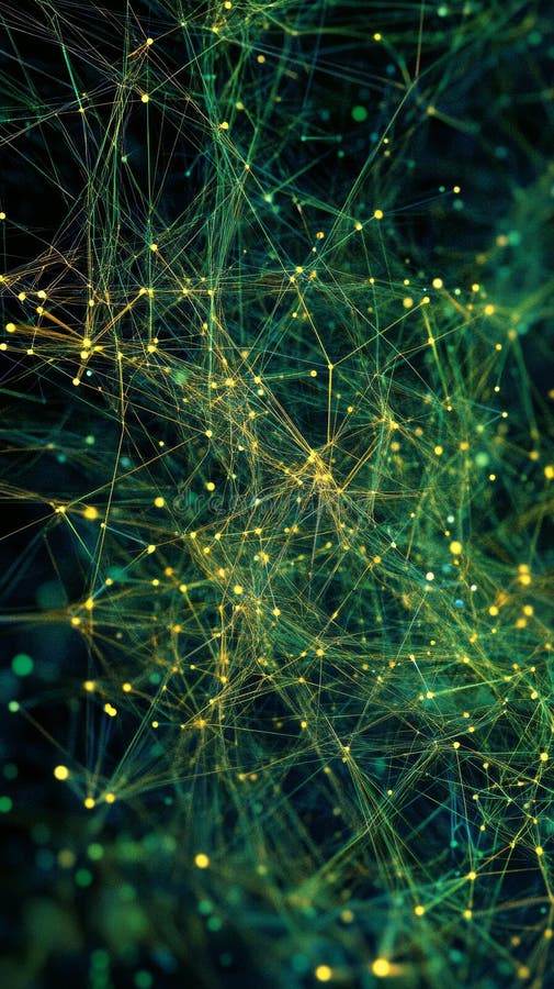 Abstract Digital Network Background with Bright Connecting Lines and ...