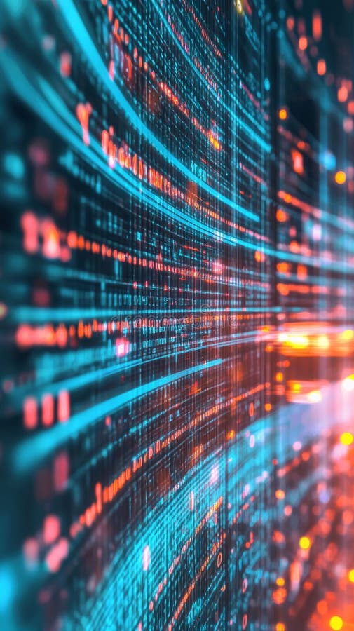 Abstract Digital Network Background with Colorful Data Connections and ...