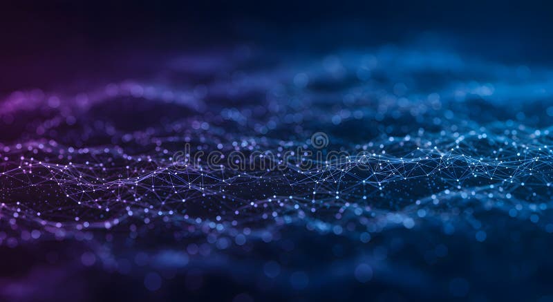 Abstract Digital Network with Glowing Blue and Purple Connections Stock ...