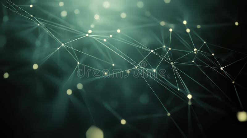 Abstract Digital Network Background with Glowing Connections and Dark ...