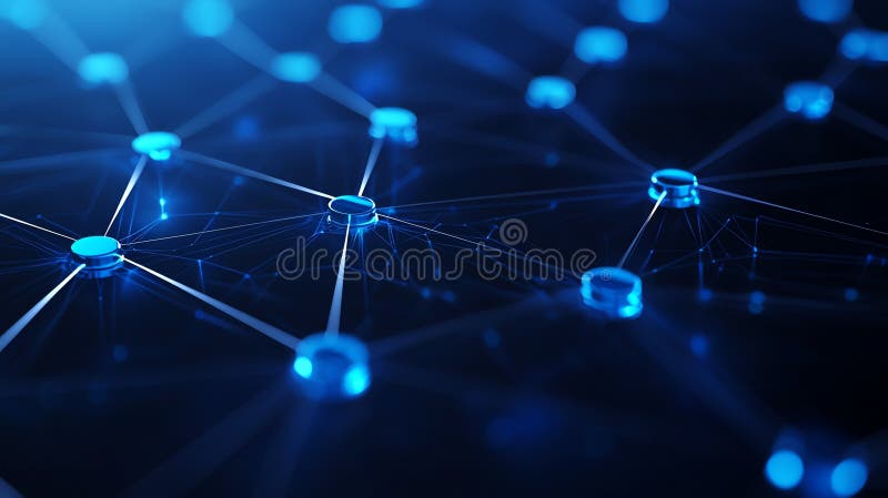 Abstract Digital Network Background with Interconnected Glowing Nodes ...