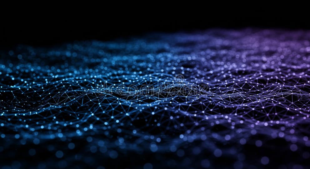 Abstract Digital Network with Blue and Purple Connections Stock ...