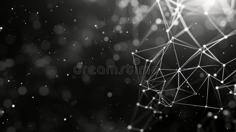 Abstract Digital Network with Connected Points and Lines Stock Image ...