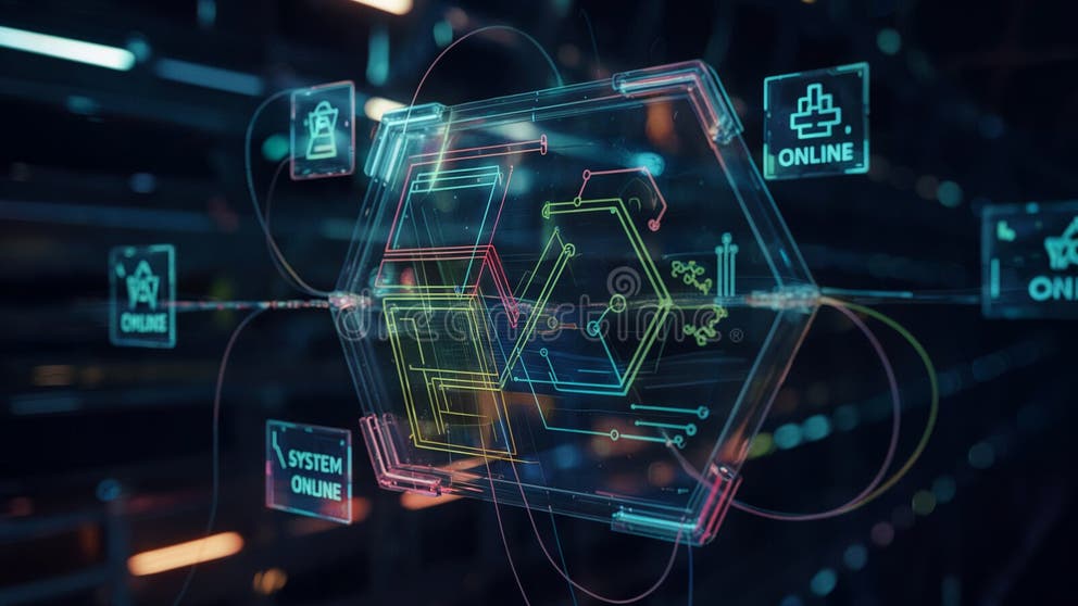 Abstract Digital Network Connecting Online Systems and Ecommerce ...