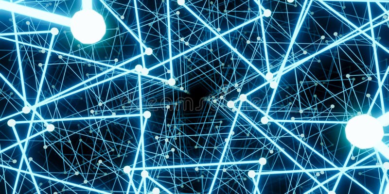 Abstract Digital Network Connection Blue Background. Net and ...