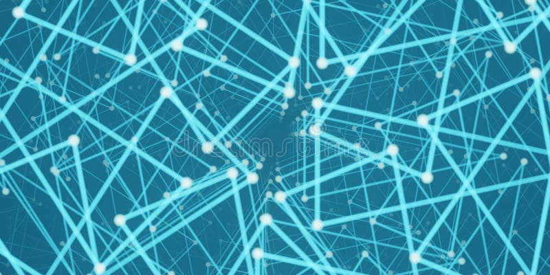 Abstract Digital Network Connection Blue Block Chain and Technology ...