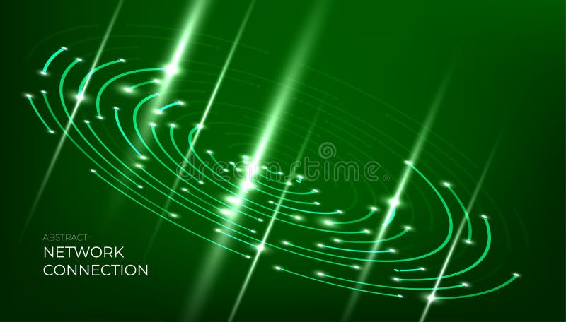 Abstract Digital Network Connection. Futuristic Connection Green Circle ...