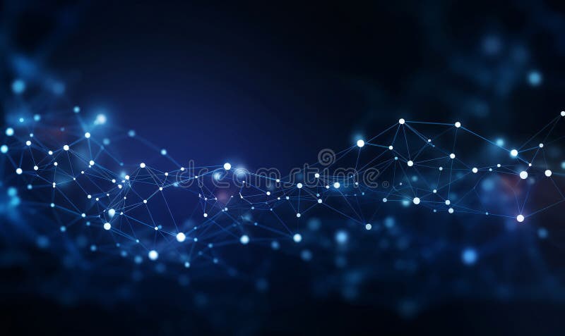 Abstract Digital Network Connectivity. Artificial Intelligence Science ...