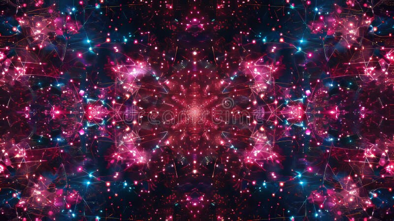 Abstract Digital Network, Cosmic Energy, Connecting Points Background ...