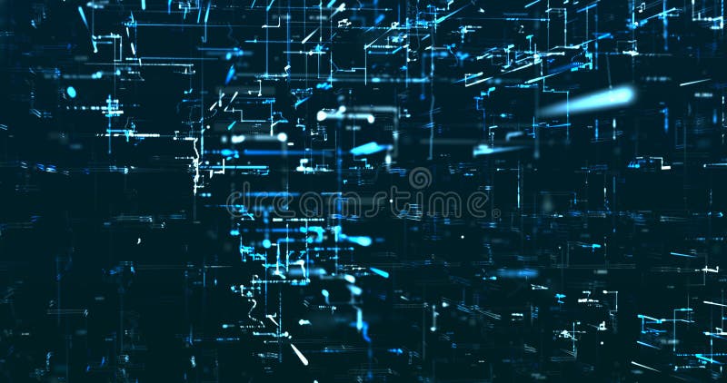 Abstract Digital Network Data Background, 3D Rendering Illustration ...