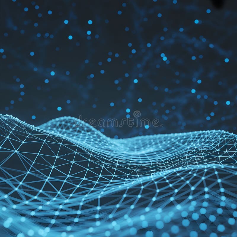 Abstract Digital Network Data Flow Landscape Stock Illustration ...