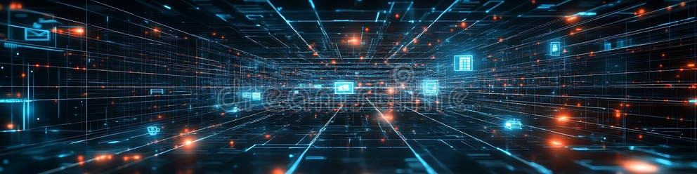 Abstract Digital Network Data Highway Visualization Stock Illustration ...