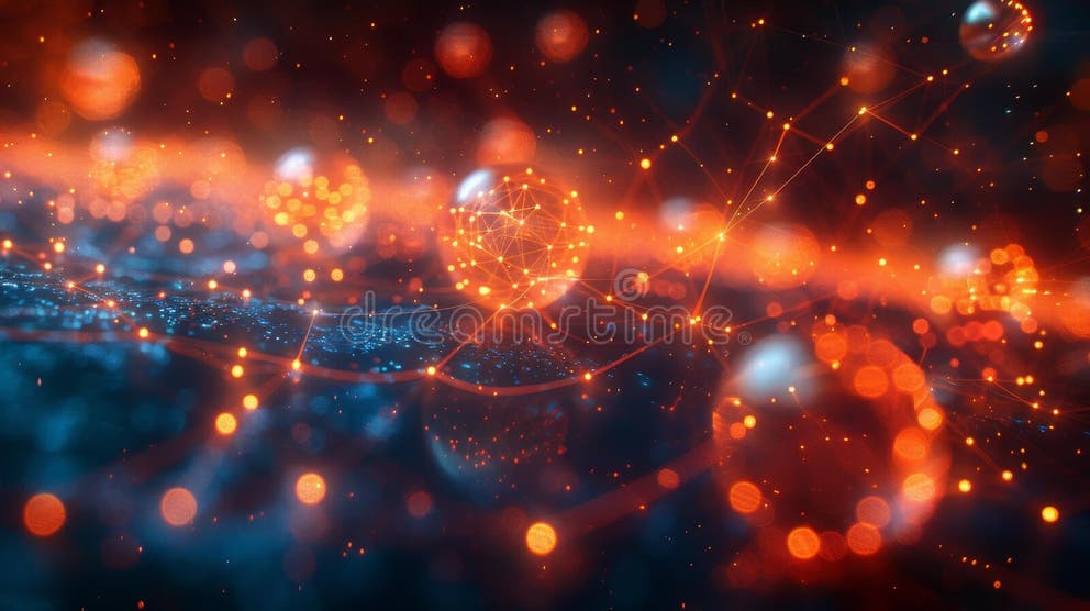Abstract Digital Network And Data Visualization Generative Ai Stock