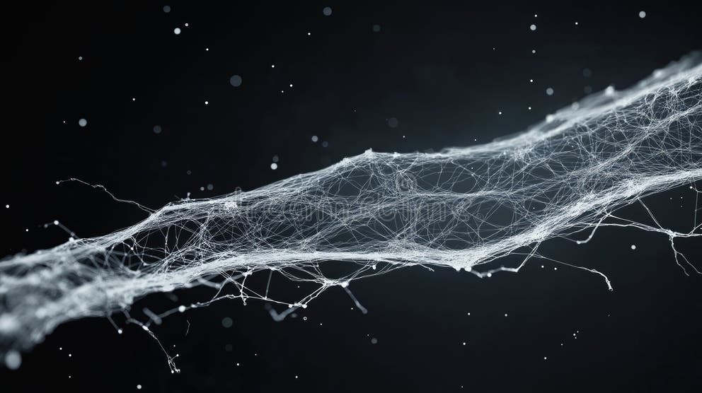 Abstract Digital Network Design. Complex Web of Lines, Dots. Intricate Pattern. Scientific ...