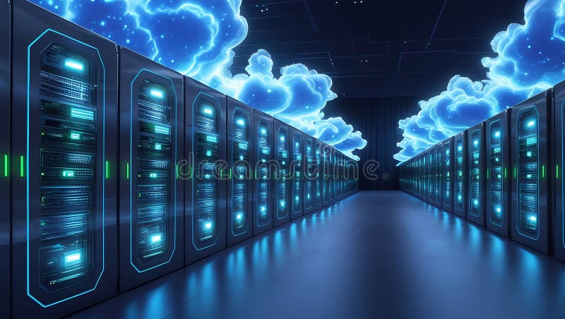 Abstract Digital Network Design with Fiber Optics Light Spots ...