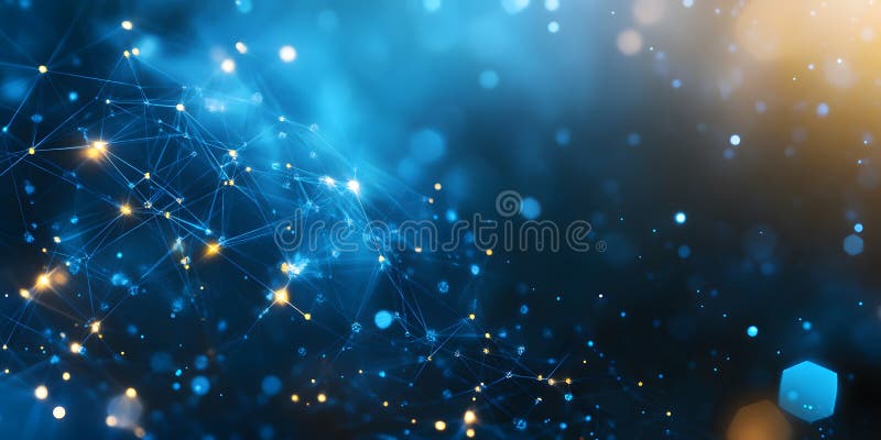 Abstract Digital Network Design with Glowing Points Stock Illustration ...