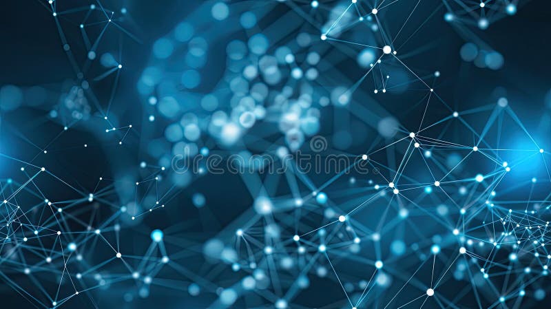 An Abstract Digital Network with Glowing Blue Nodes Connected by White ... An Abstract Digital Network with Glowing Blue Nodes Connected by White ...