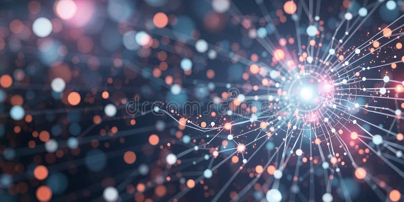 Abstract Digital Network Glowing in the Dark Stock Illustration ...