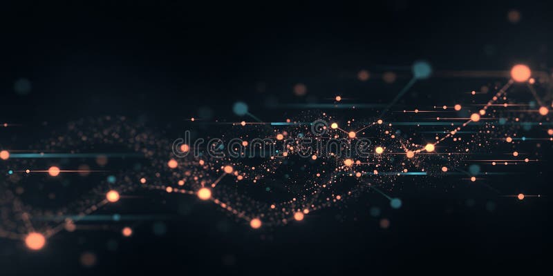 Abstract Digital Network with Glowing Lights Stock Illustration ... Abstract Digital Network with Glowing Lights Stock Illustration ...