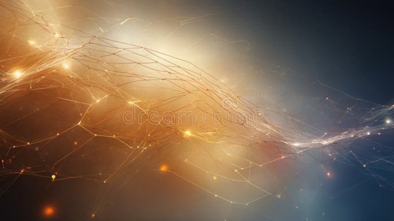 Abstract Digital Network with Glowing Nodes Stock Illustration ...