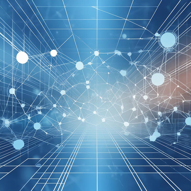 Abstract Digital Network Grid Background. Generative AI Stock Image - Image of generative, dots ...