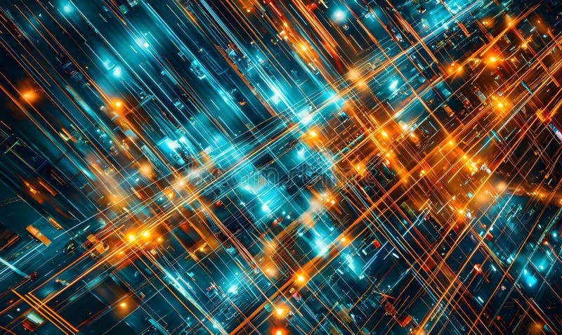 Abstract Digital Network Grid: Interconnected Lines of Light Stock ...