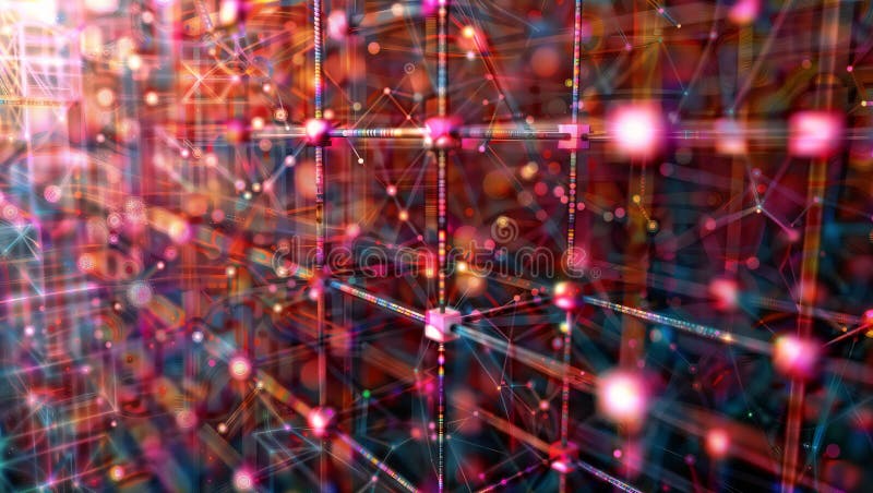 Abstract Digital Network: Lines, Dots & Glowing Nodes Form Complex Web ... Abstract Digital Network: Lines, Dots & Glowing Nodes Form Complex Web ...