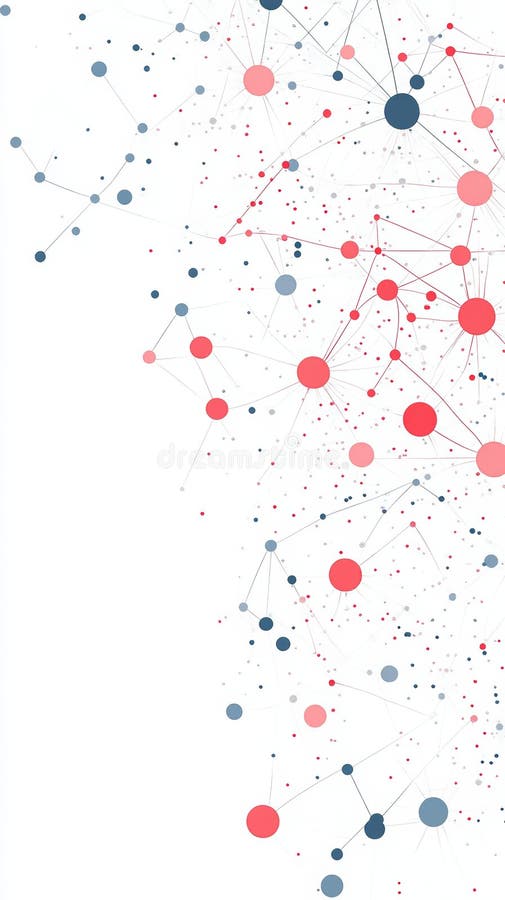 Abstract Digital Network with Nodes and Connections in Empty Space for ...