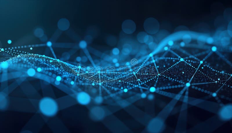 Abstract Digital Network Structure. Dotted Lines, Points Create Complex ...