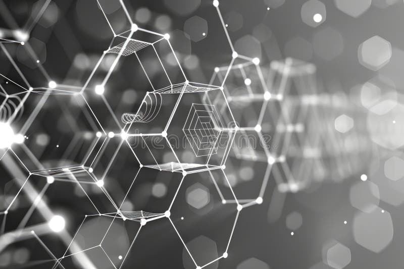 Abstract Hexagon Network Connection Background Stock Illustration - Illustration of ...