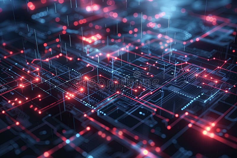 Abstract Digital Technology Background Featuring Circuit Boards and ...