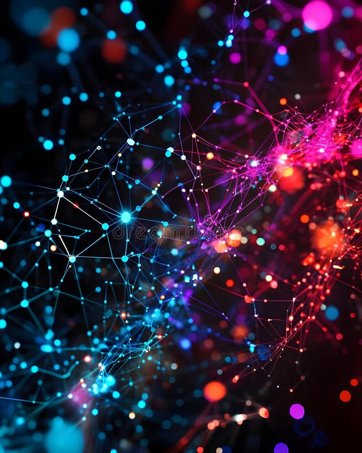Abstract Digital Network with Vibrant Colors Representing Connections ...
