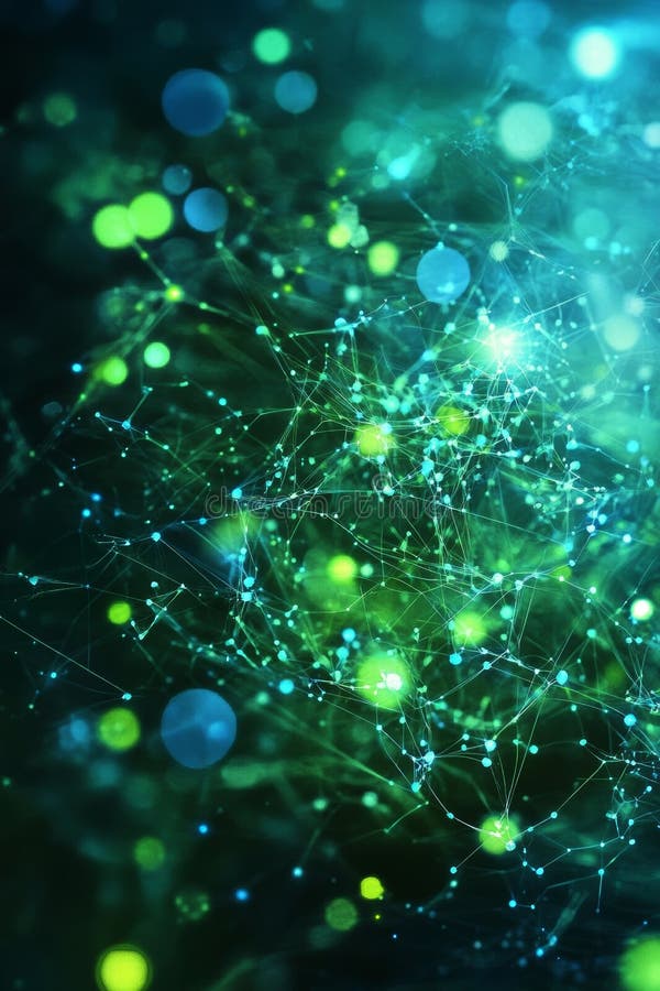 Abstract Digital Network Visual with Bright Dots and Lines Stock ...