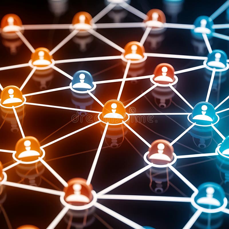 Abstract Digital Network Visual Featuring Multiple Interconnected with ... Abstract Digital Network Visual Featuring Multiple Interconnected with ...