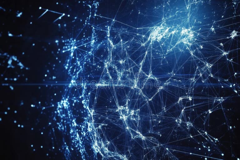 Abstract Digital Network Visual Representing Interconnected Data Points ...