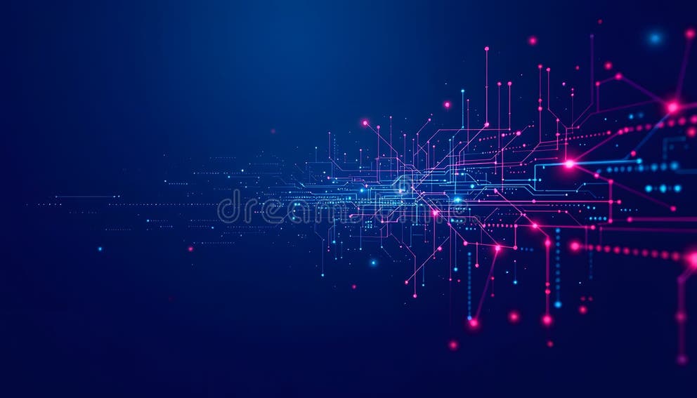 Abstract Digital Network: a Vibrant Visualization of Interconnected Nodes and Pathways ...