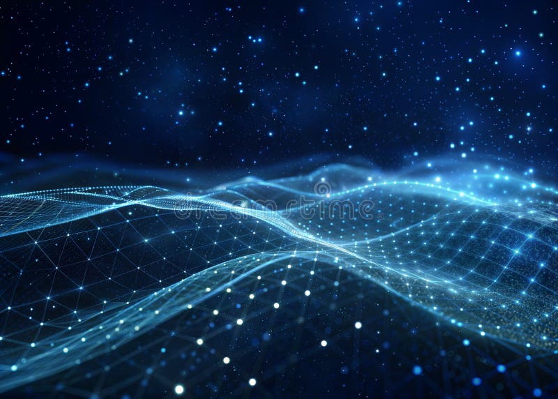 Abstract Digital Network Wavescape, Perfect for Technology ...