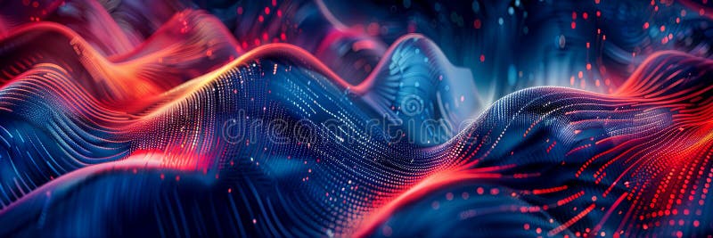 Abstract Digital Noise Pattern Background with Vibrant Blue and Red ...