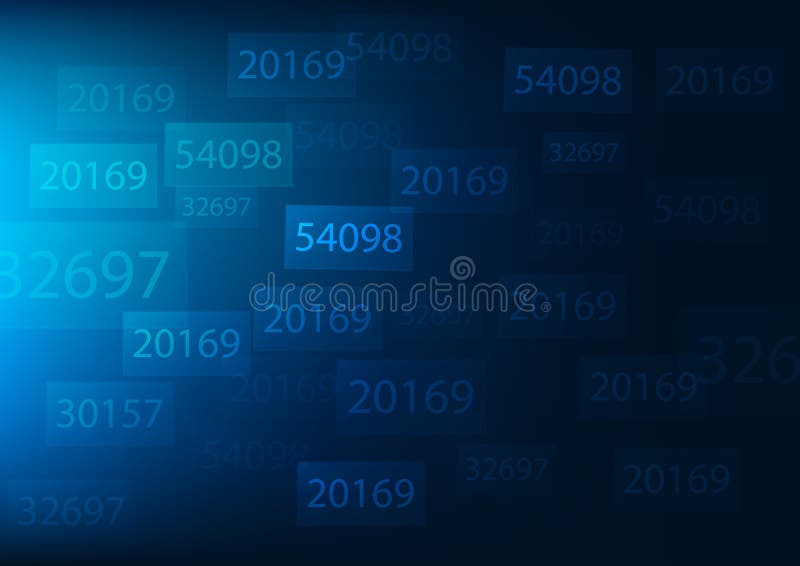Abstract Digital Number on Dark Blue Background Stock Vector ...
