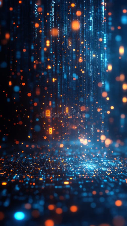 Abstract Digital Numbers and Data Create a Vivid Futuristic Backdrop ...
