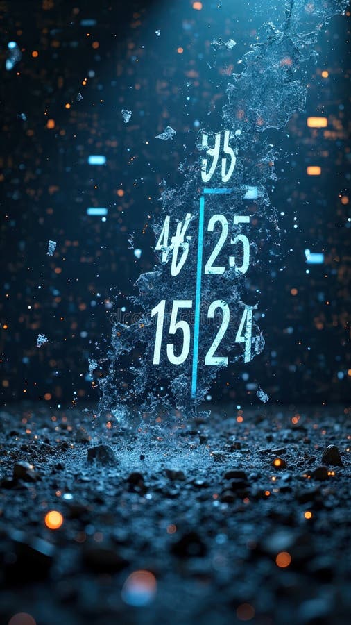 Abstract Digital Numbers in Motion with Floating Particles Stock ...