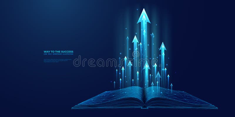 Abstract Open Book and Light Blue Growth Arrows. Skill Levels Growth ...