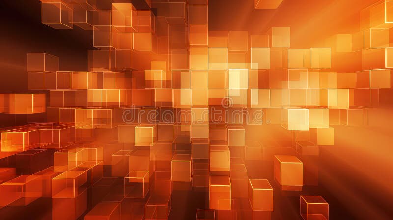 Abstract Digital Orange Background Stock Illustration - Illustration of ...