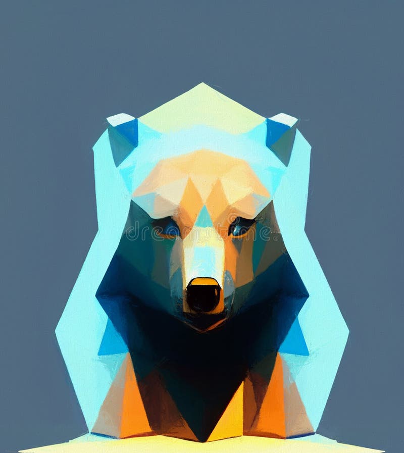 Low Poly Bear - Stylized Digital Art Stock Illustration - Illustration of cartoonish, landscapes ...