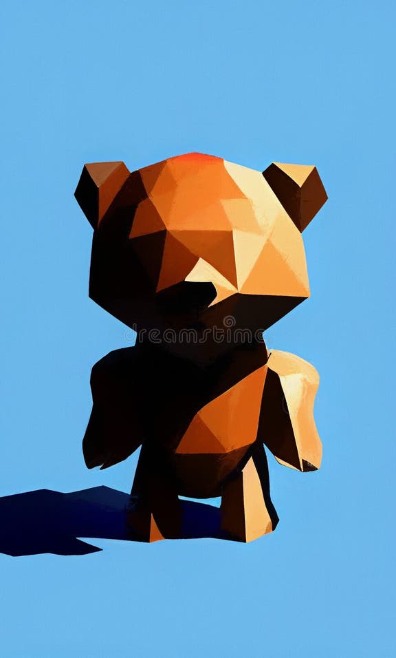 Low Poly Bear - Stylized Digital Art Stock Illustration - Illustration ...