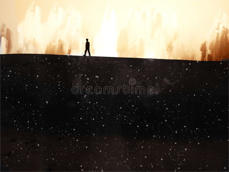 Desert Landscape Hand Drawing Stock Vector - Illustration of rays ...