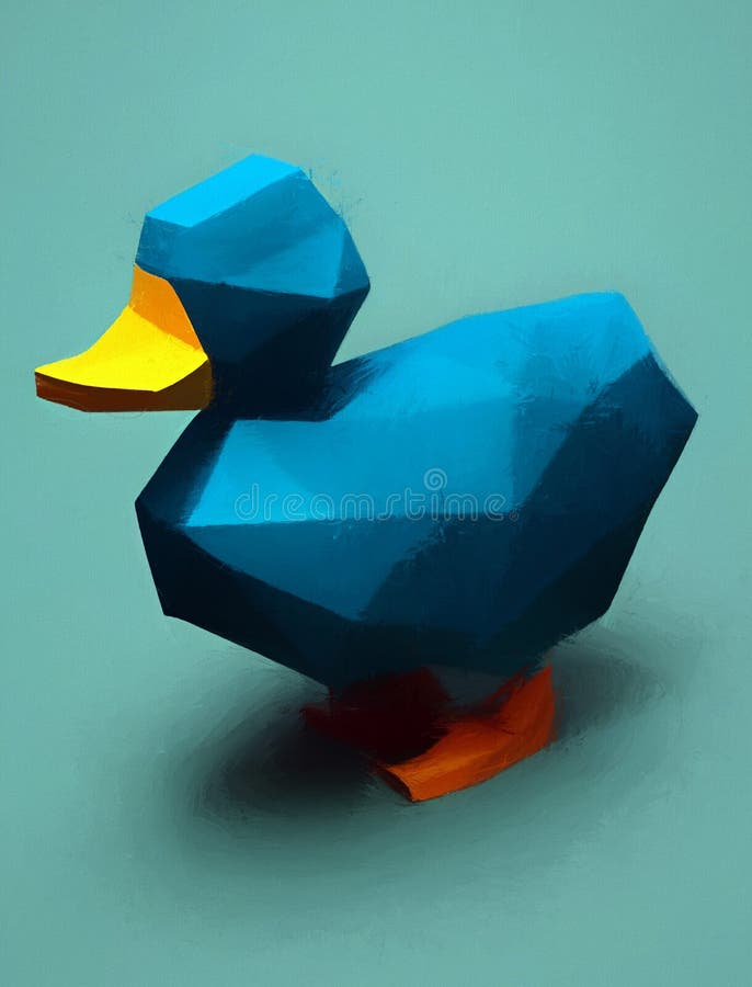 Low Poly Duck - Stylized Digital Art Stock Illustration - Illustration ...